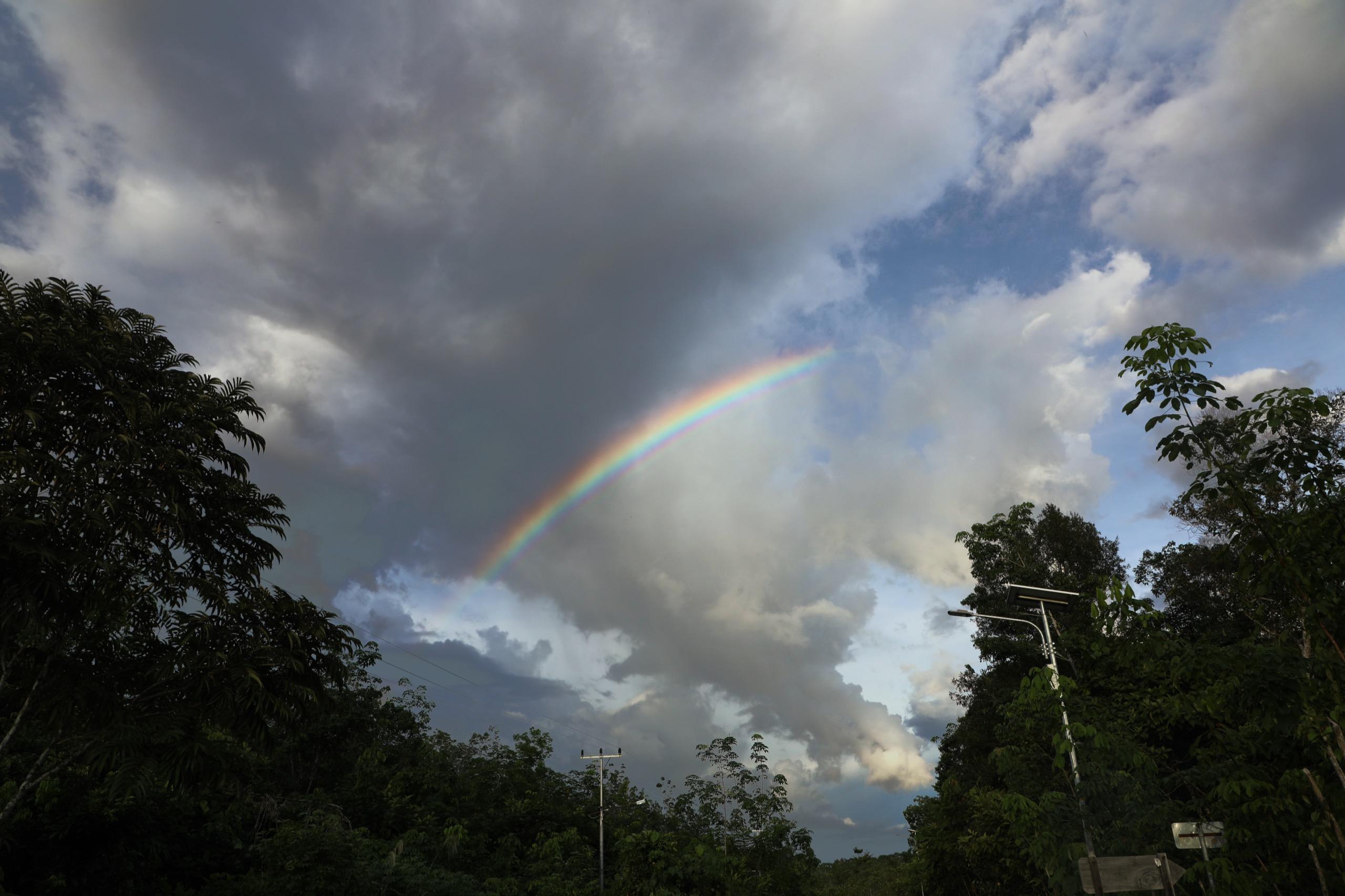 Rainbow over Sungai Utik village
