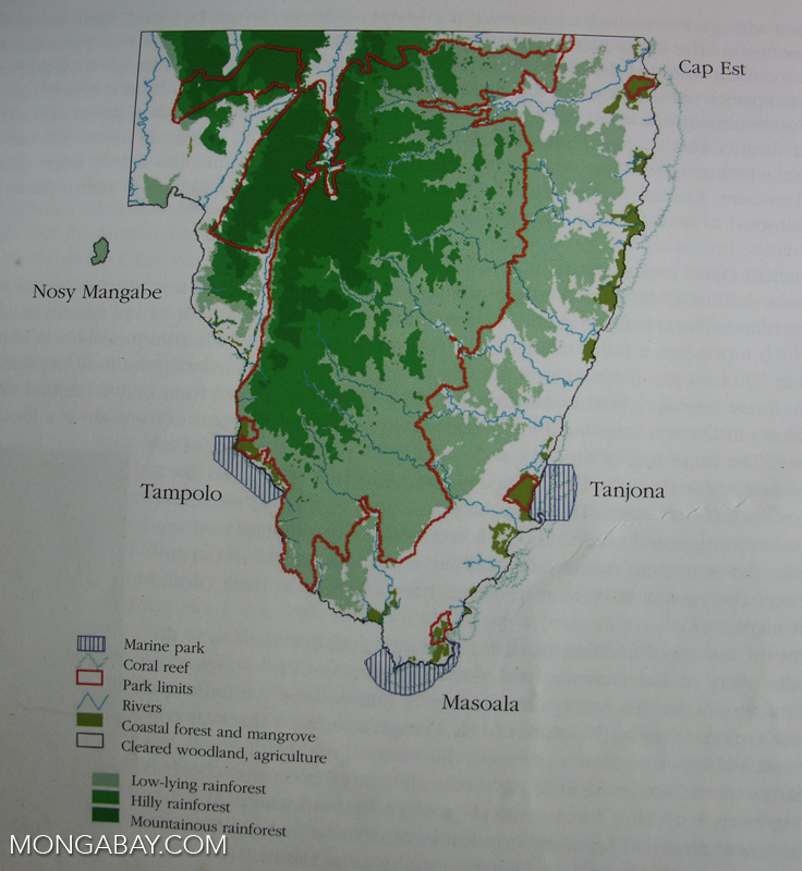 Map of Masoala NP vegetation (Maroantsetra)