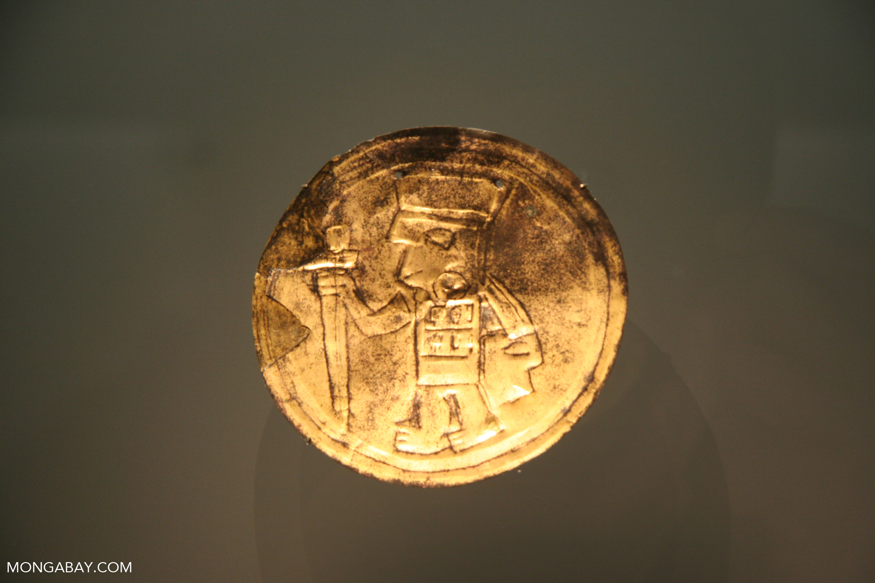 Gold coin with a warrior engraving
